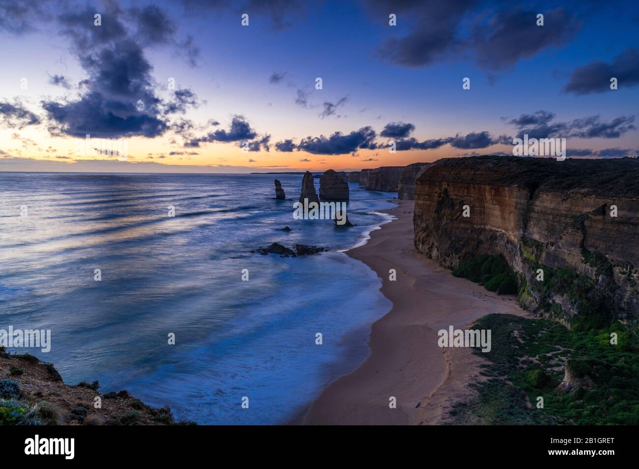 The Twelve Apostles at sunset. Great Ocean Road, Victoria, Australia ...