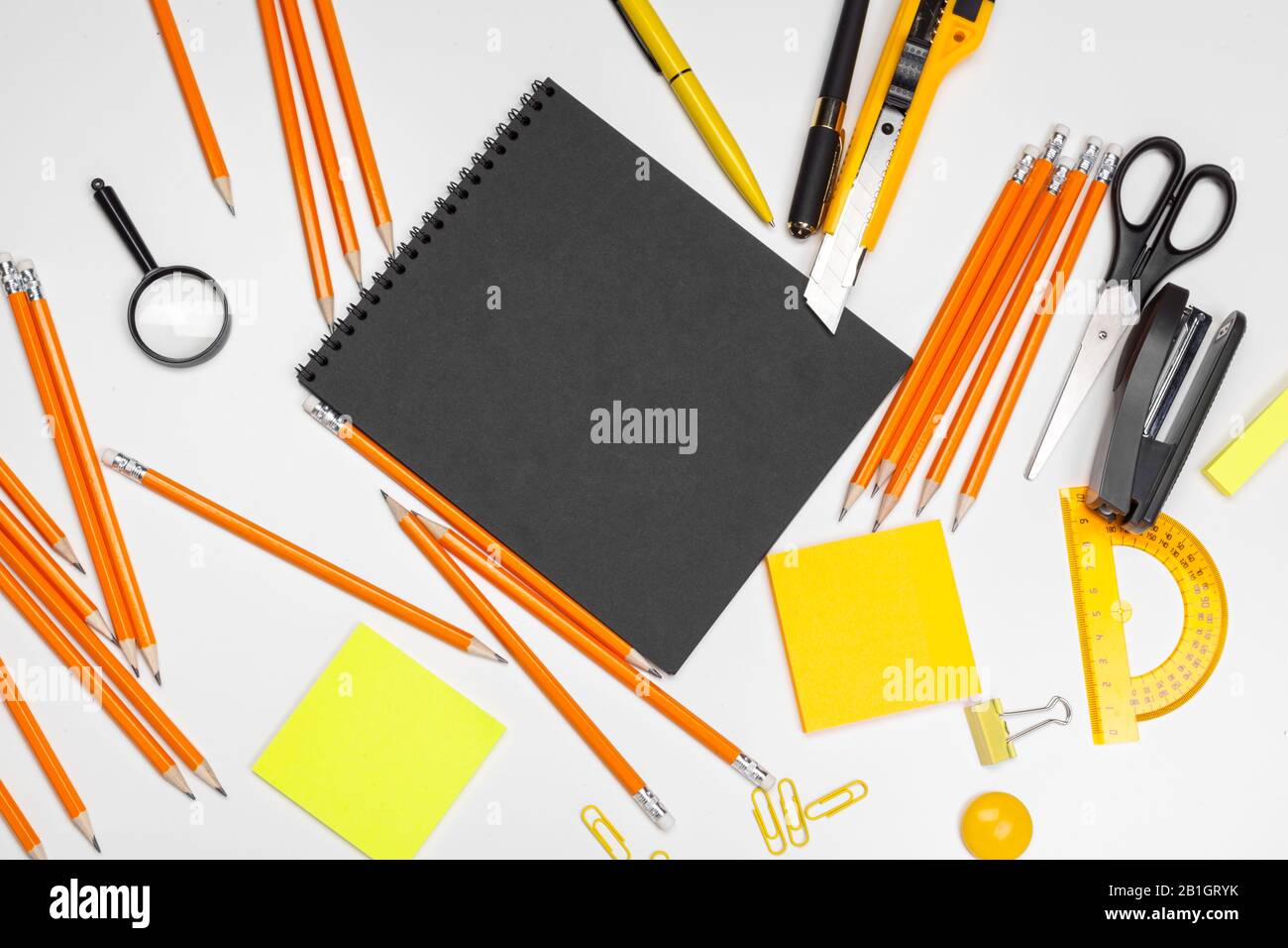 School supplies on white background ready for your design Stock Photo ...