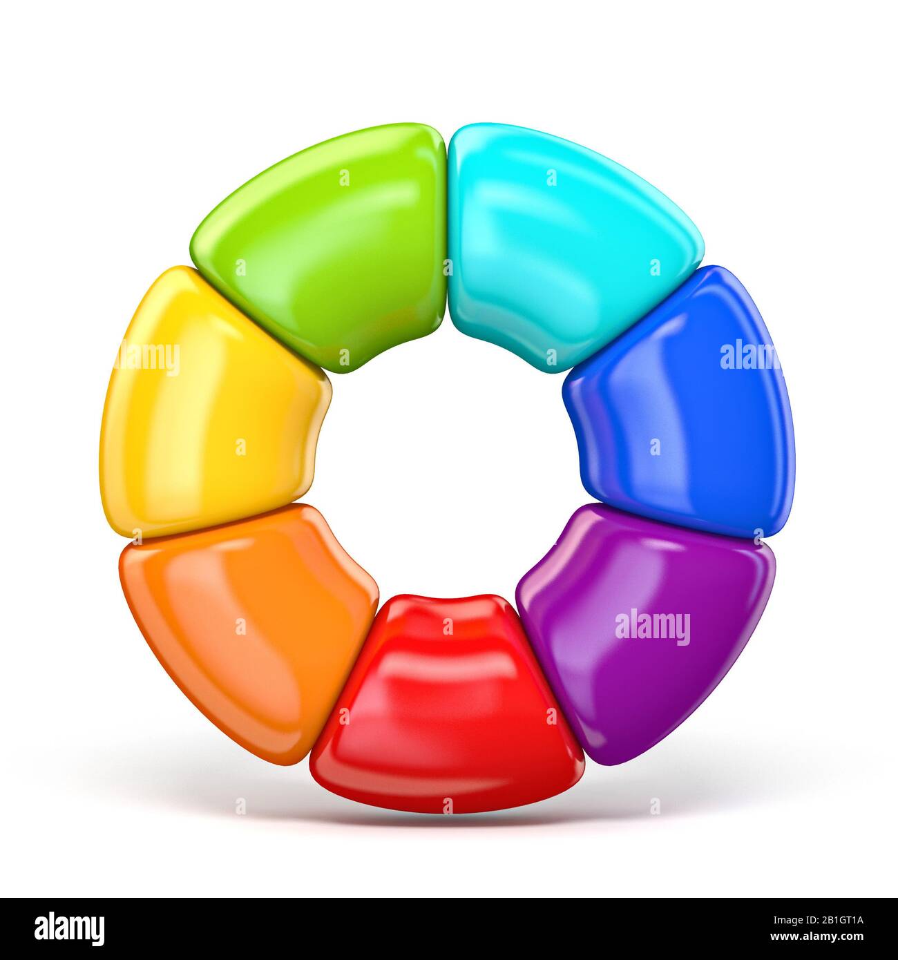 Colorful circle chart 3D rendering illustration isolated on white ...