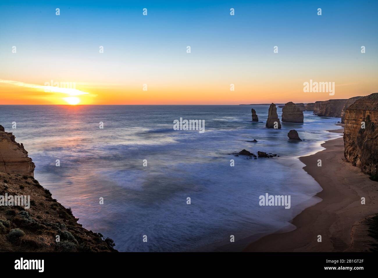 The Twelve Apostles at sunset. Great Ocean Road, Victoria, Australia ...