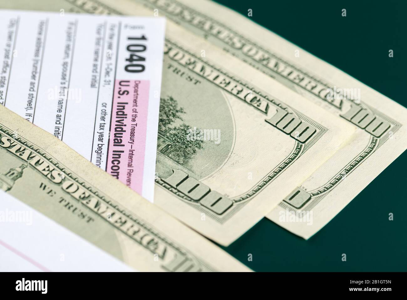 U.S. Individual income tax return. creative photo Stock Photo - Alamy