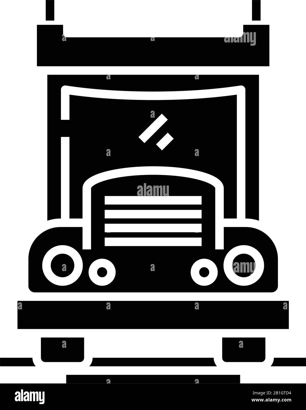 Big truck black icon, concept illustration, vector flat symbol, glyph ...