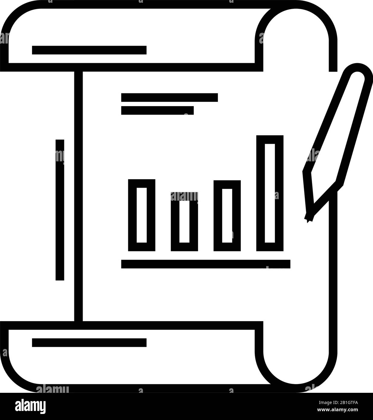 Editing report line icon, concept sign, outline vector illustration ...
