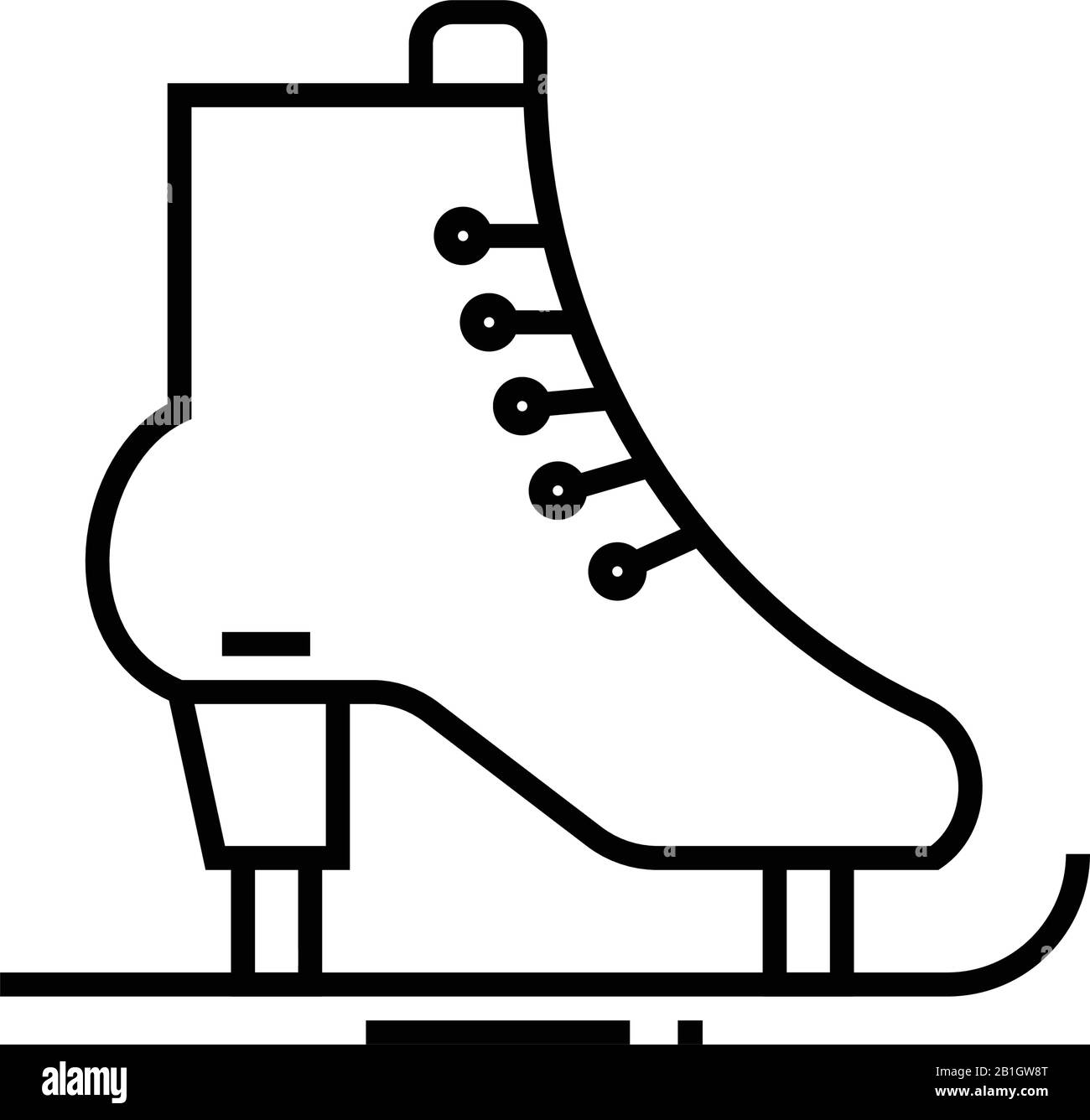 Figure skating line icon, concept sign, outline vector illustration ...
