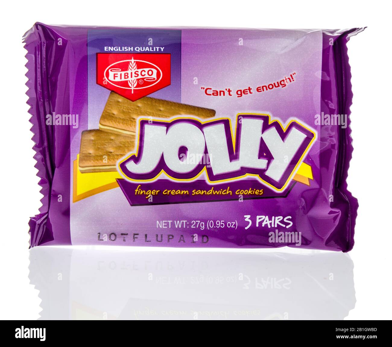 Winneconne, WI - 17 February 2020: A package of Fibisco jolly finger ...