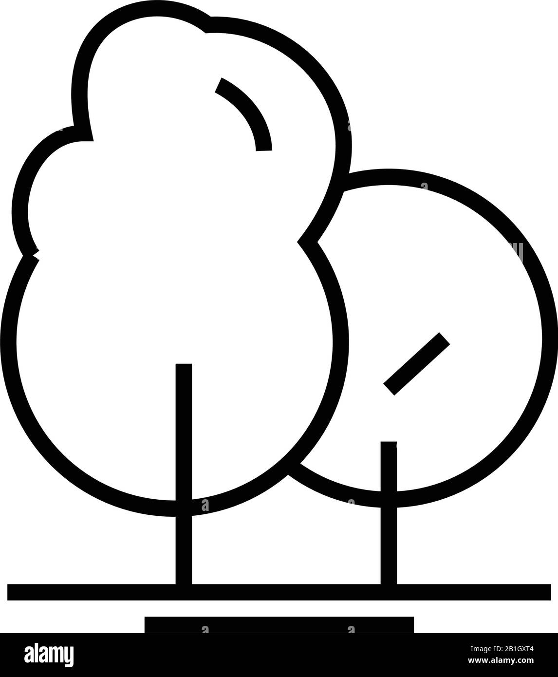 Garden trees line icon, concept sign, outline vector illustration ...