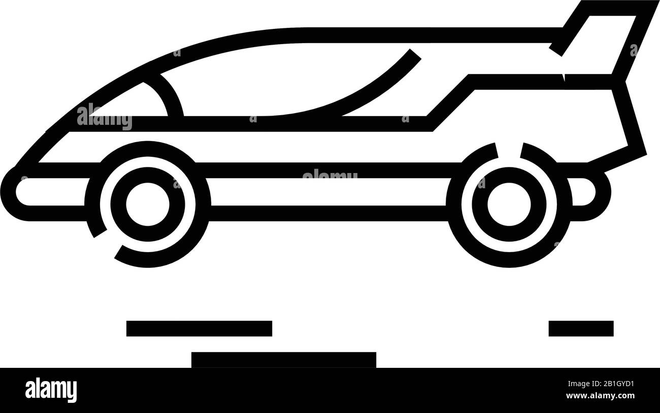 Future design car line icon, concept sign, outline vector illustration ...