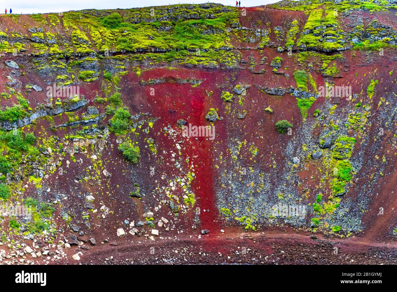 Red Volcanic Soil Green Moss Kerio Volcano Crater Blue Lake Golden ...