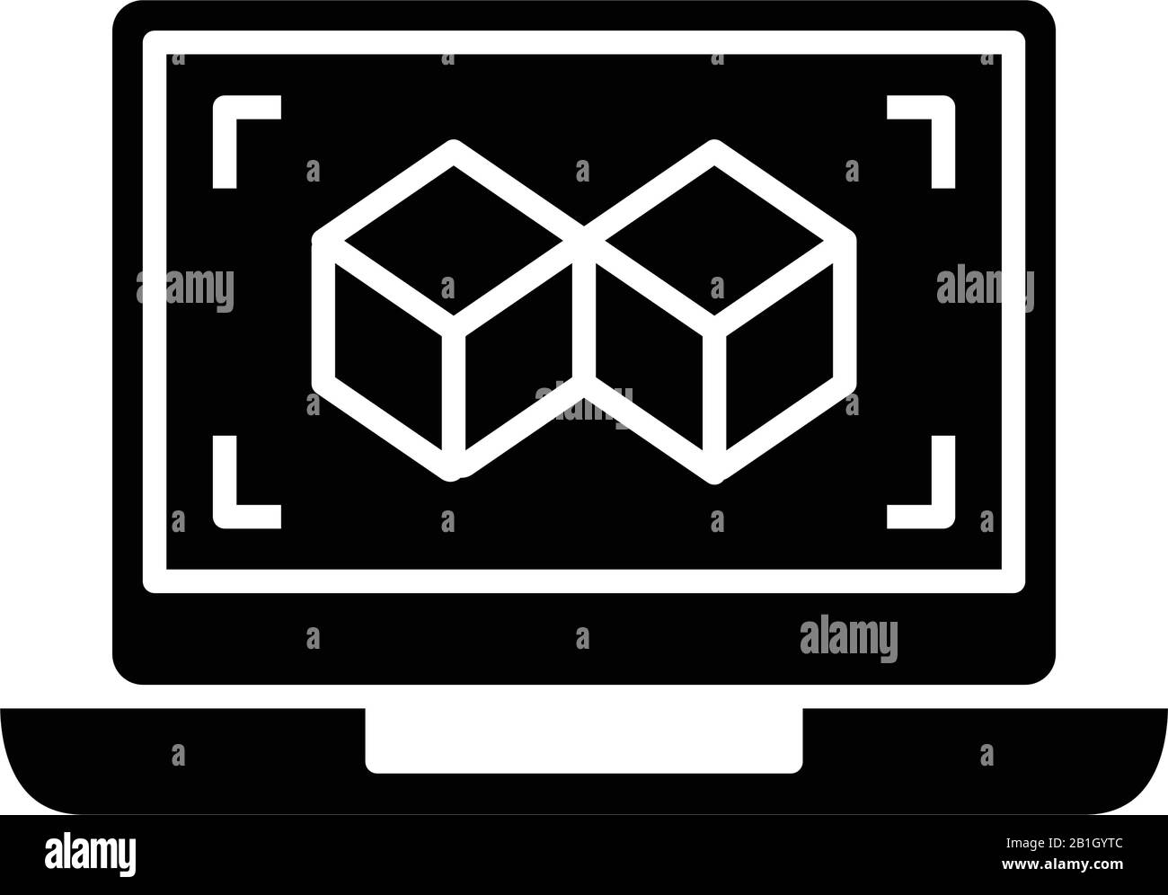 Blocks compilation black icon, concept illustration, vector flat symbol ...
