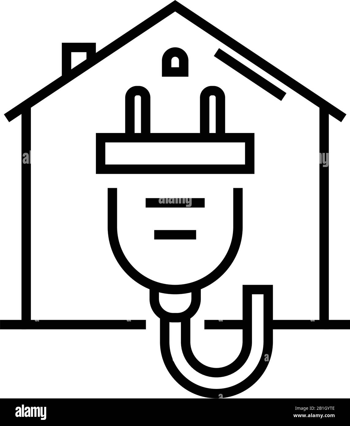 Electric Services Line Icon Concept Sign Outline Vector Illustration Linear Symbol Stock