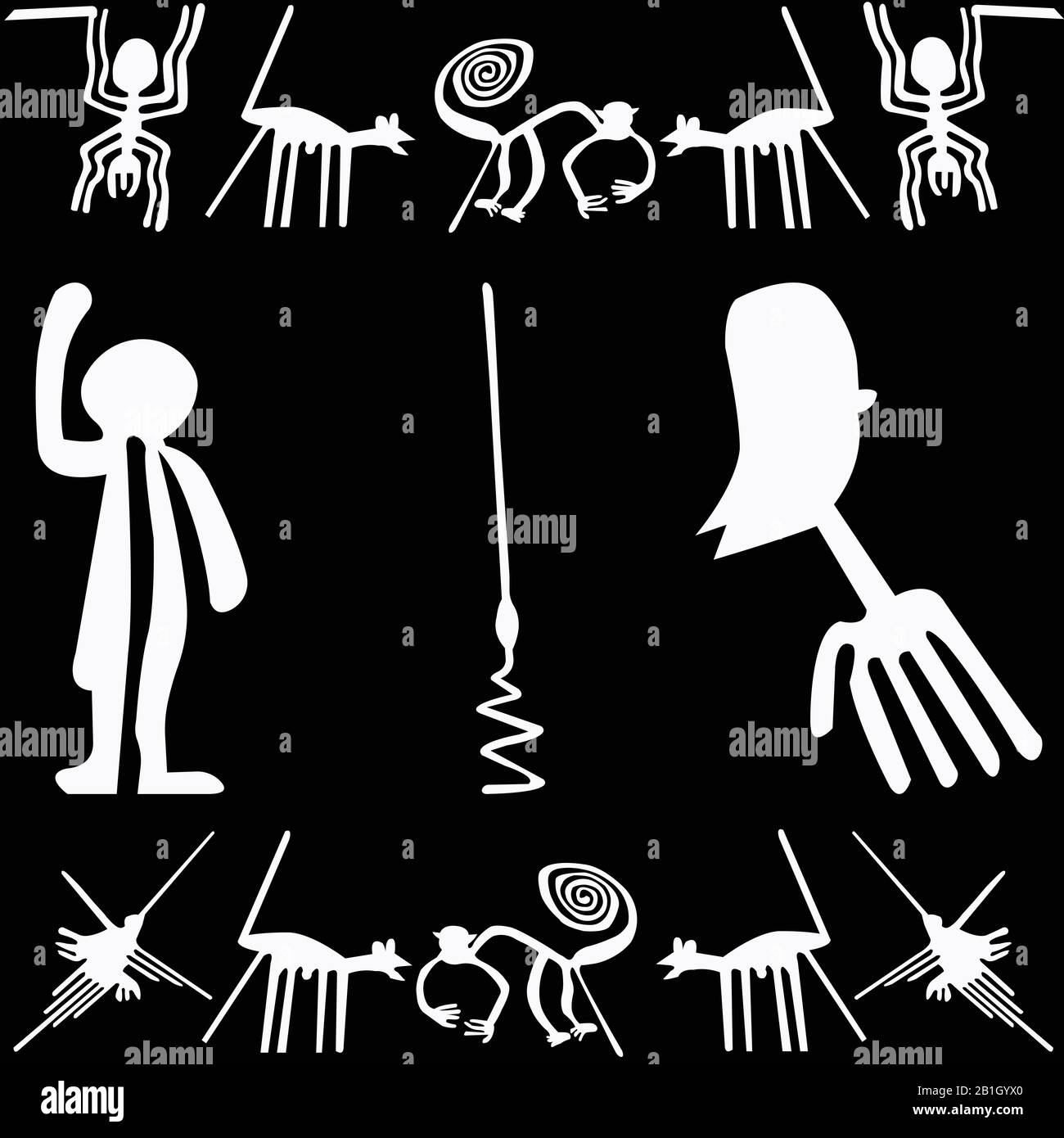 alien symbols black and white vector pattern Stock Vector Image & Art ...