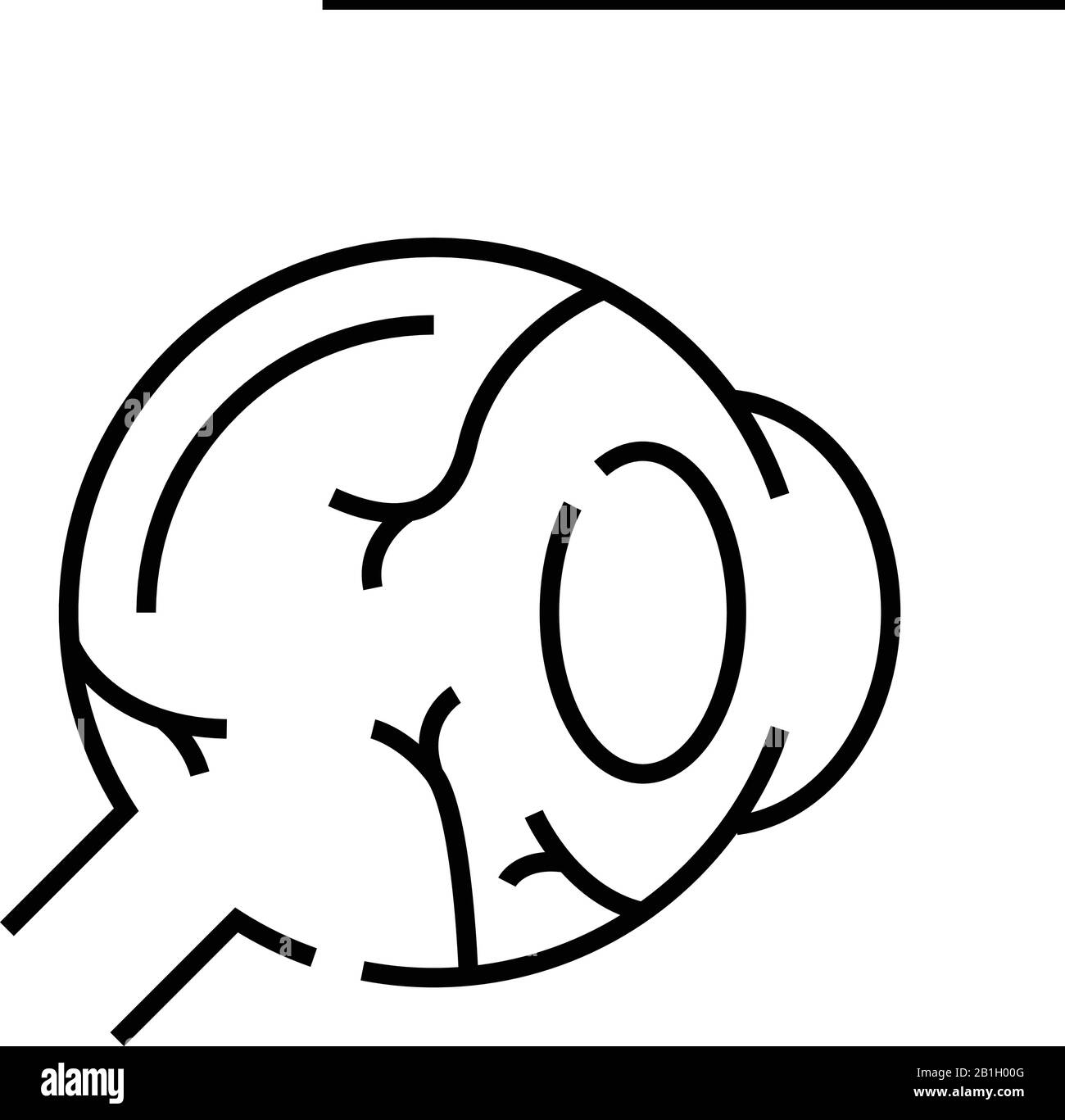 Eye inner structure line icon, concept sign, outline vector ...