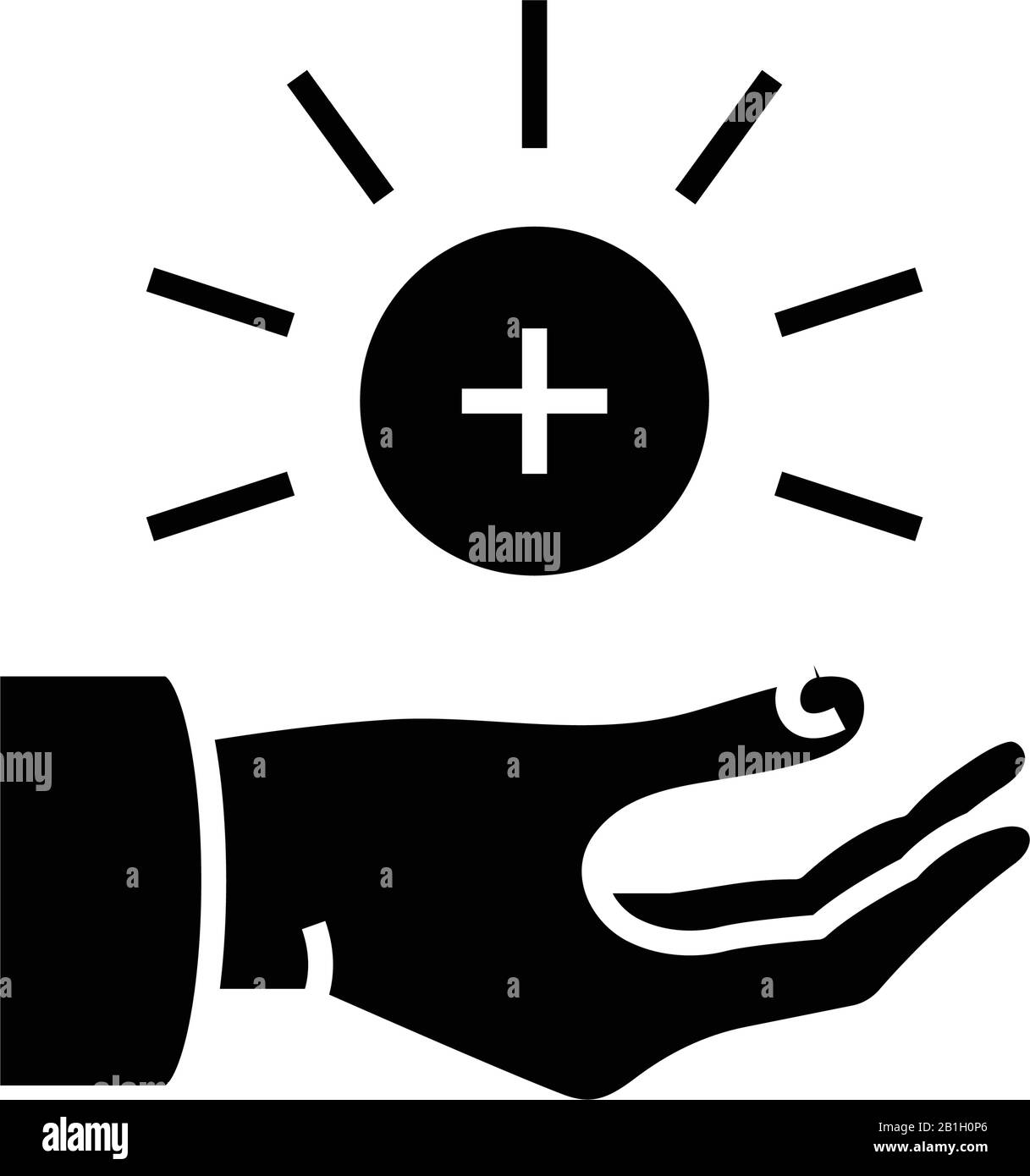 Adding opportunities black icon, concept illustration, vector flat ...