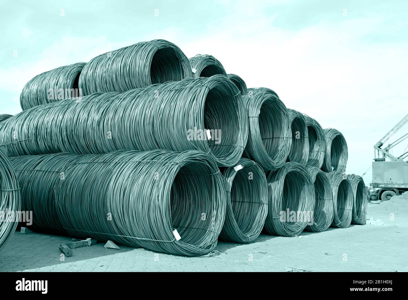 Rebar is also known as hot rolled ribbed steel bar Stock Photo - Alamy