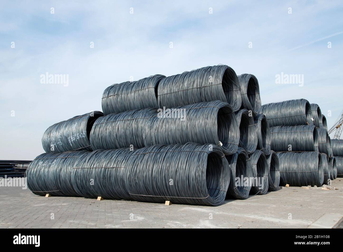 Rebar is also known as hot rolled ribbed steel bar Stock Photo - Alamy