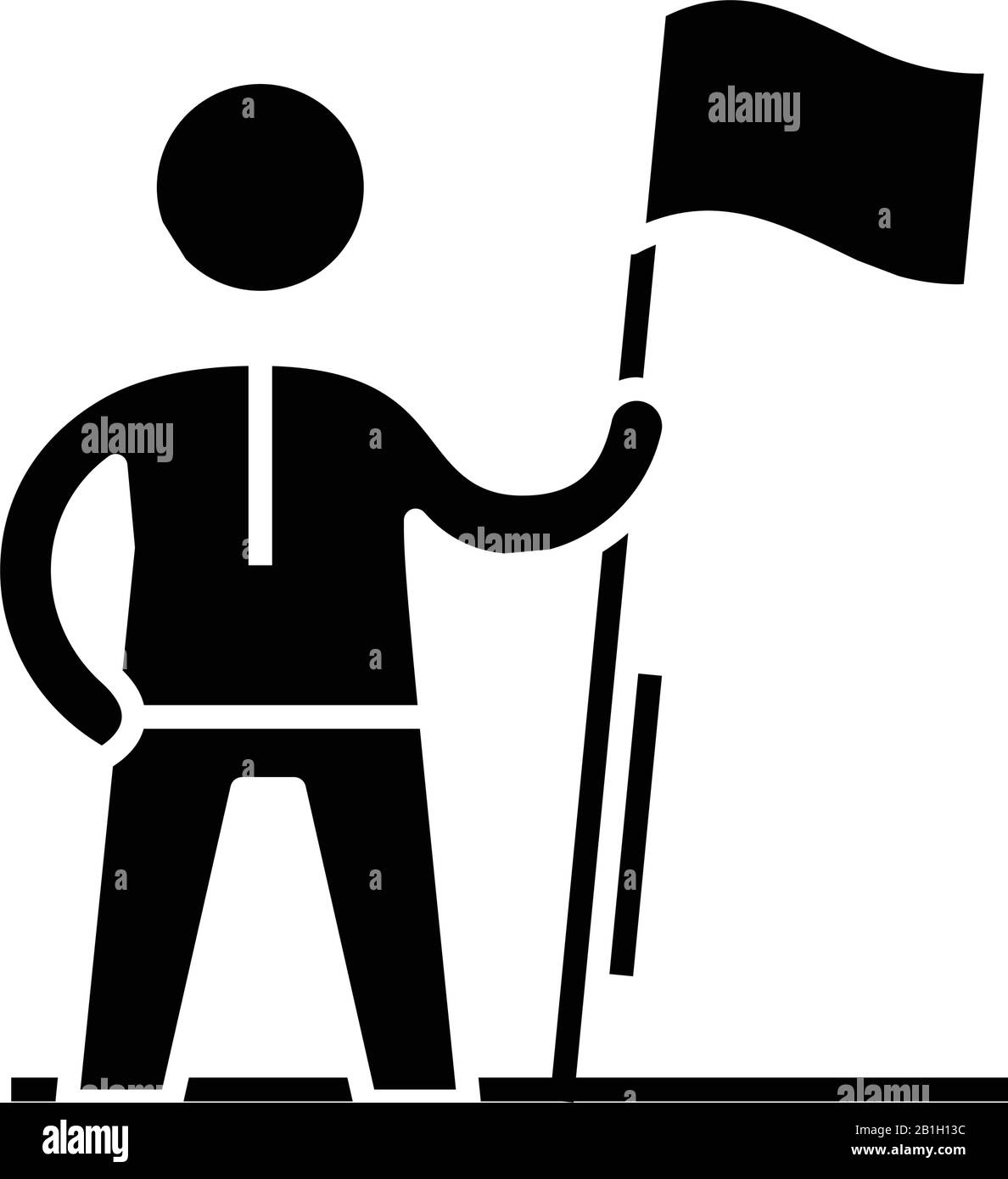 Achiever black icon, concept illustration, vector flat symbol, glyph ...