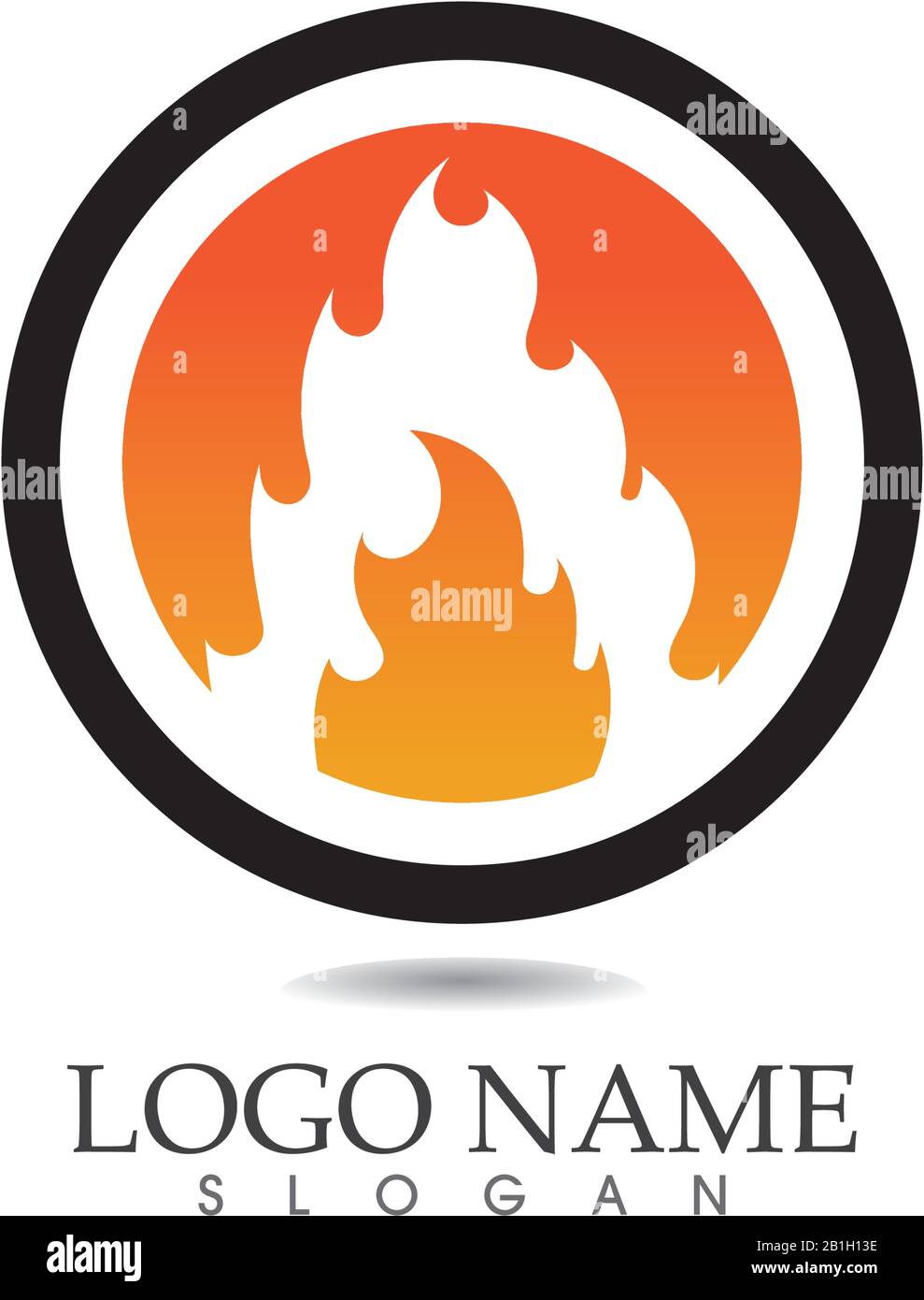 Fire flame Logo Template vector icon Oil, gas and energy logo concept ...