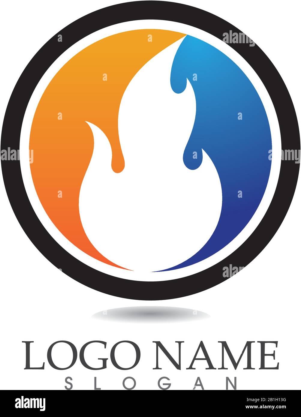 Fire flame Logo Template vector icon Oil, gas and energy logo concept ...