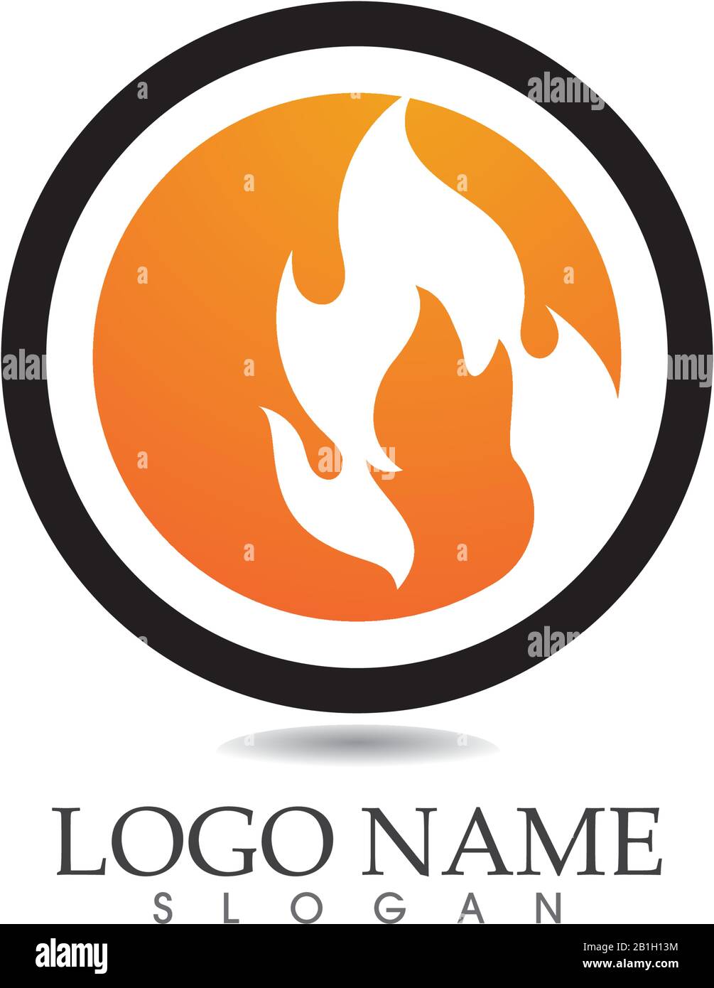 Fire flame Logo Template vector icon Oil, gas and energy logo concept ...