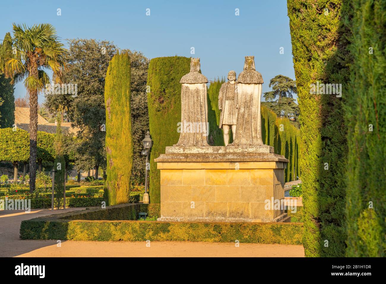 Cordoba, Spain - January 9, 2020: Statue of Christopher Columbus with ...