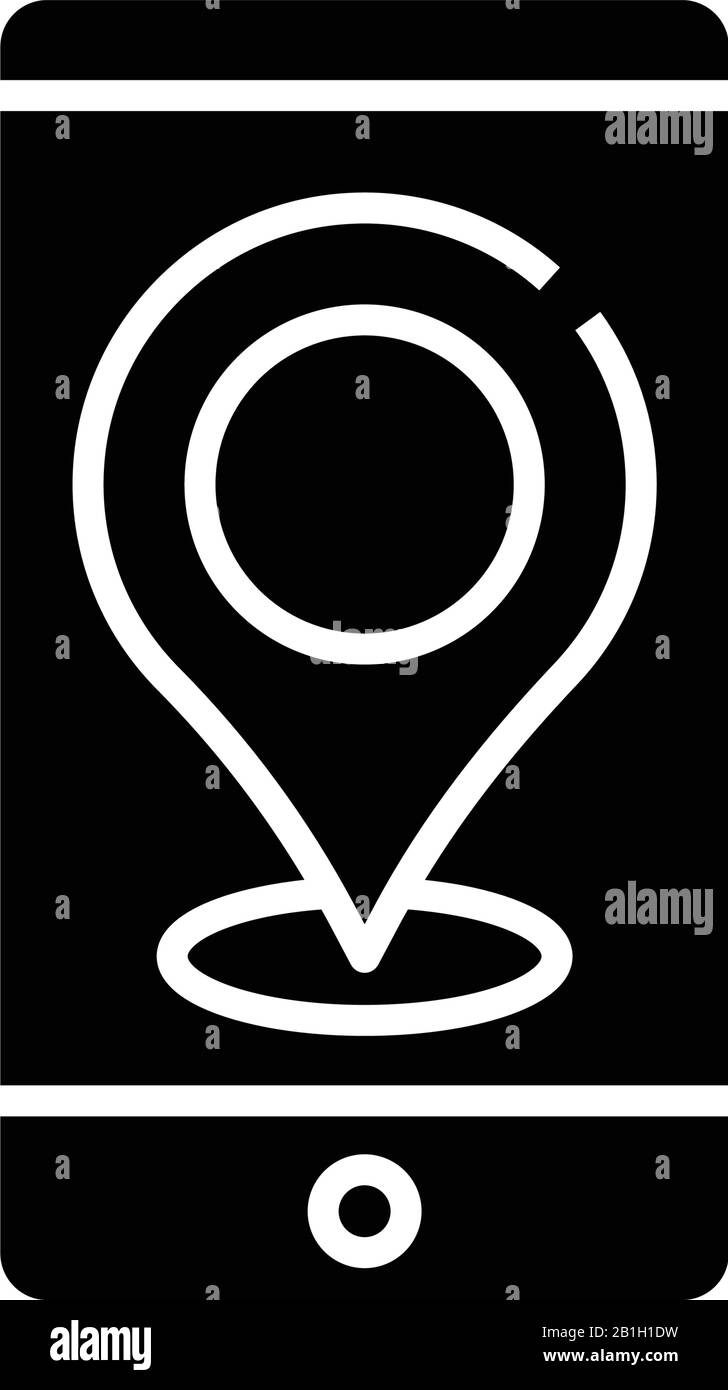 App guide black icon, concept illustration, vector flat symbol, glyph ...