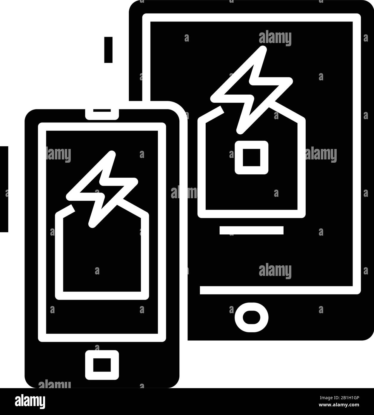 Battery low black icon, concept illustration, vector flat symbol, glyph ... Battery low black icon, concept illustration, vector flat symbol, glyph ...