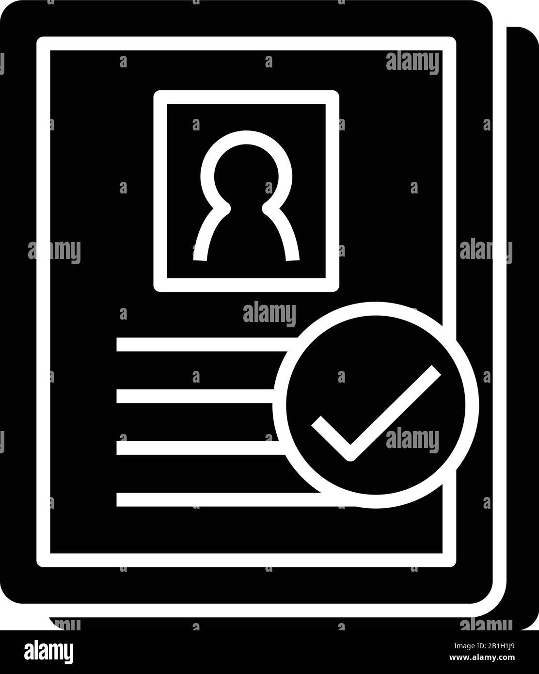 Approved candidates black icon, concept illustration, vector flat ...