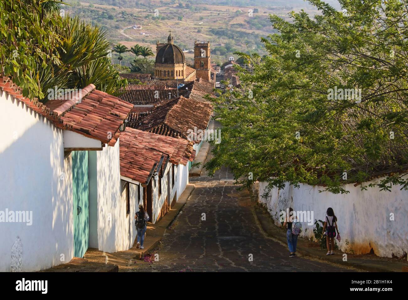 The charming cobblestone streets of colonial Barichara, Santander ...
