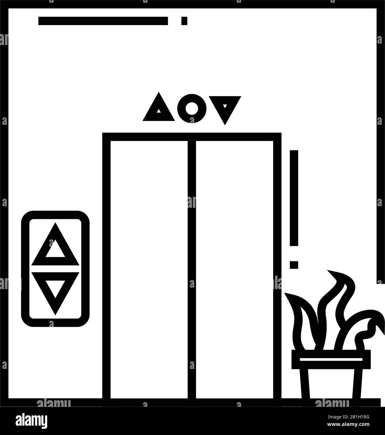 Elevator view line icon, concept sign, outline vector illustration ...