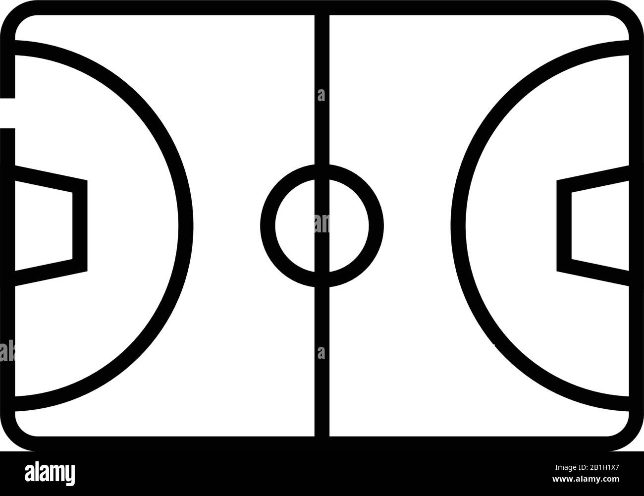 Football Field Line Icon Concept Sign Outline Vector Illustration Linear Symbol Stock Vector