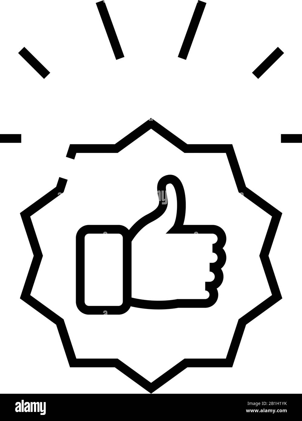 Excellent mark line icon, concept sign, outline vector illustration ...