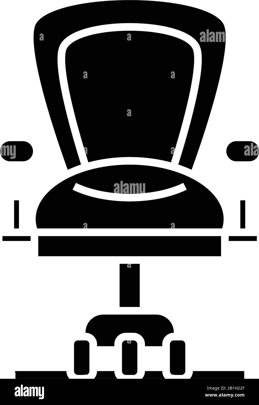 Big chair black icon, concept illustration, vector flat symbol, glyph ...