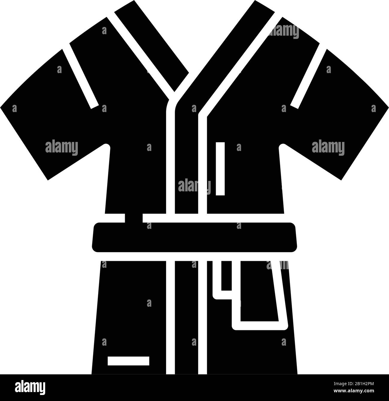 Bathrobe black icon, concept illustration, vector flat symbol, glyph ...