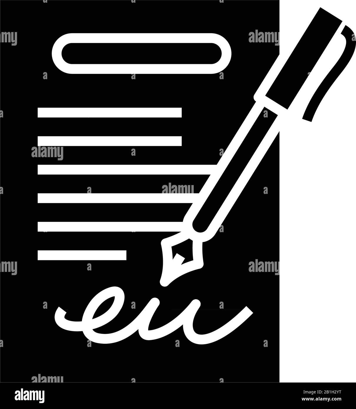 Boss signature black icon, concept illustration, vector flat symbol ...