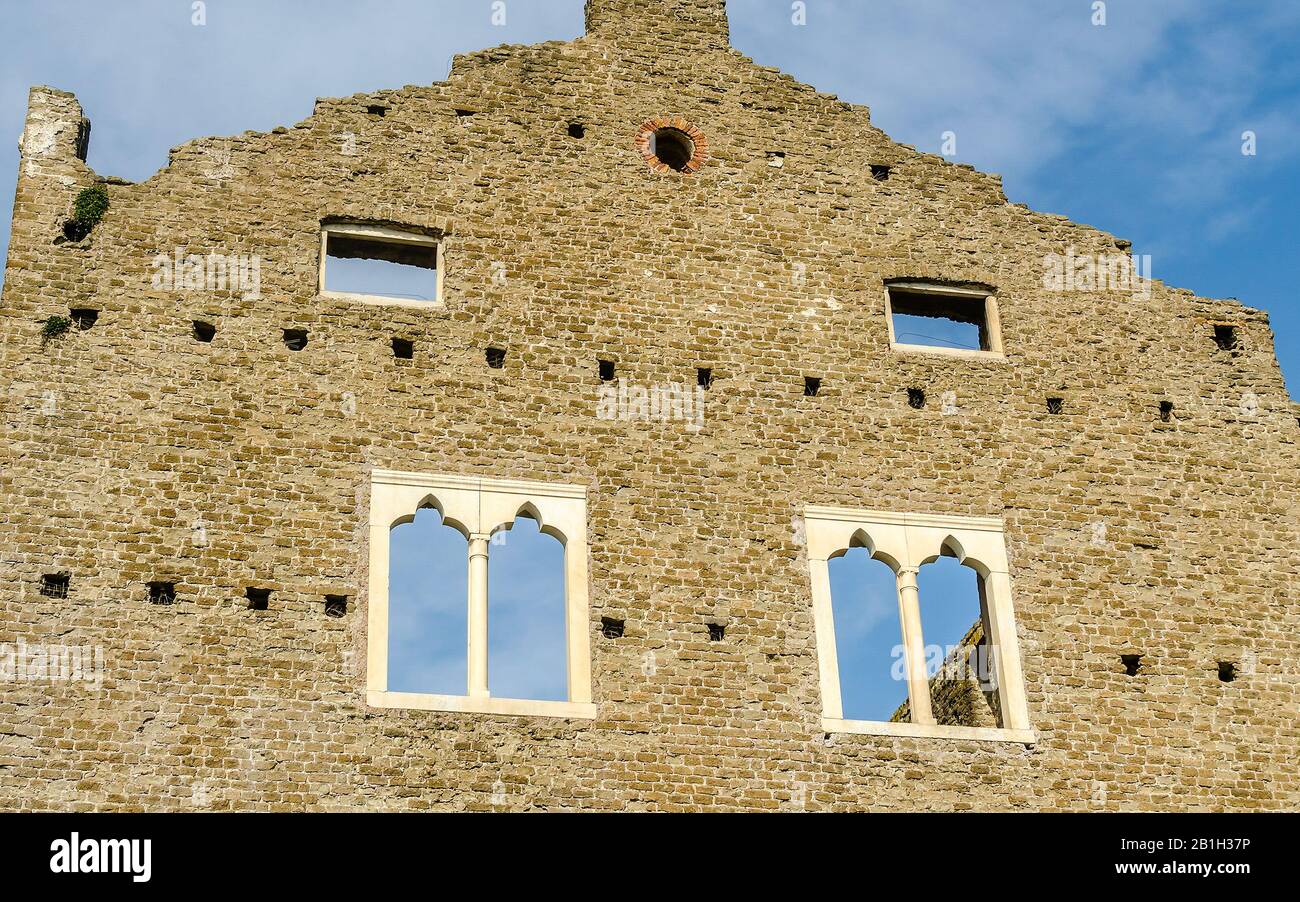 Ruins of the Tomb of Cecilia Metella, iconic mausoleum on the Via Appia ...