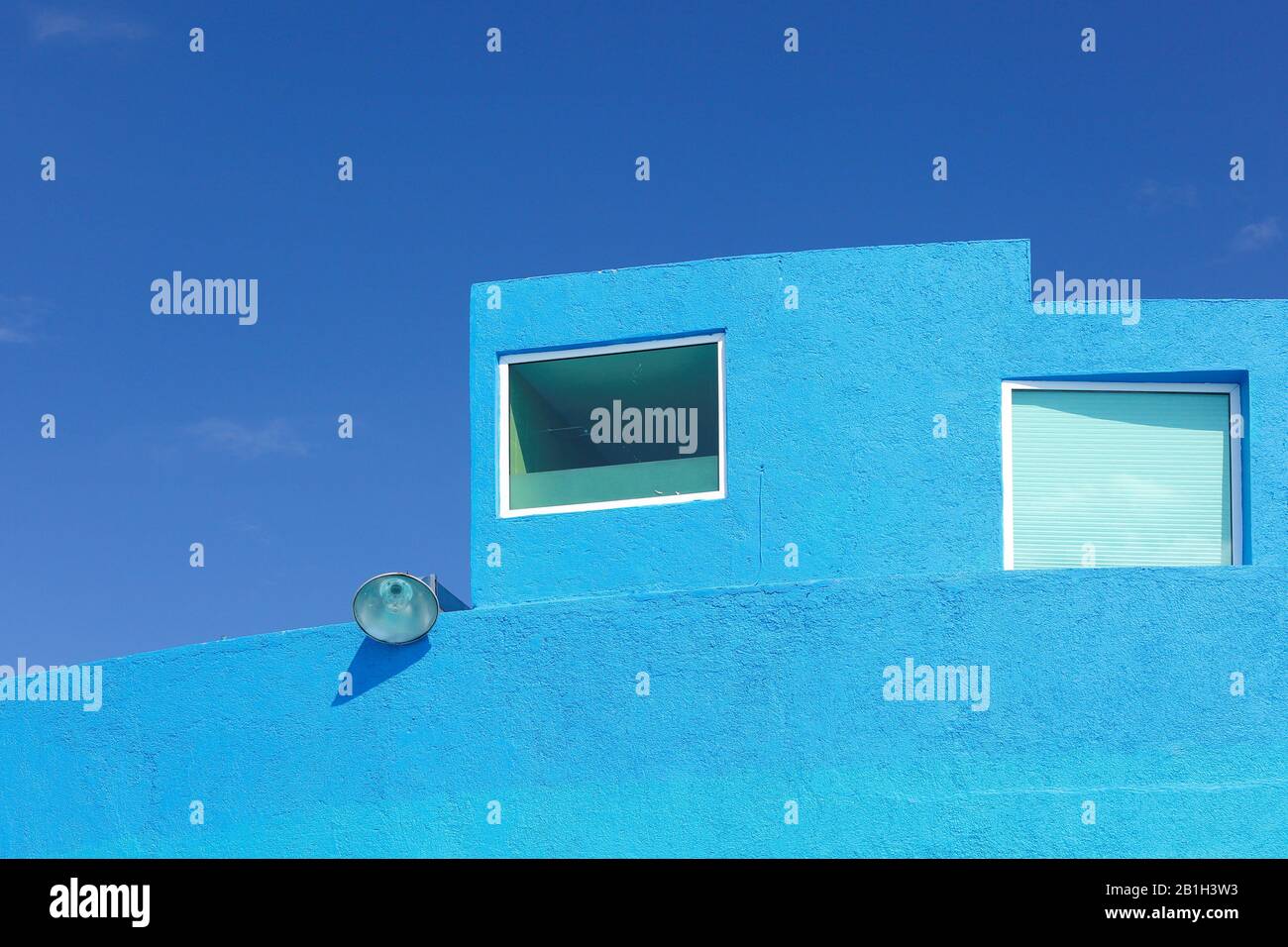 Blue Building at Cancun, Mexico Stock Photo - Alamy