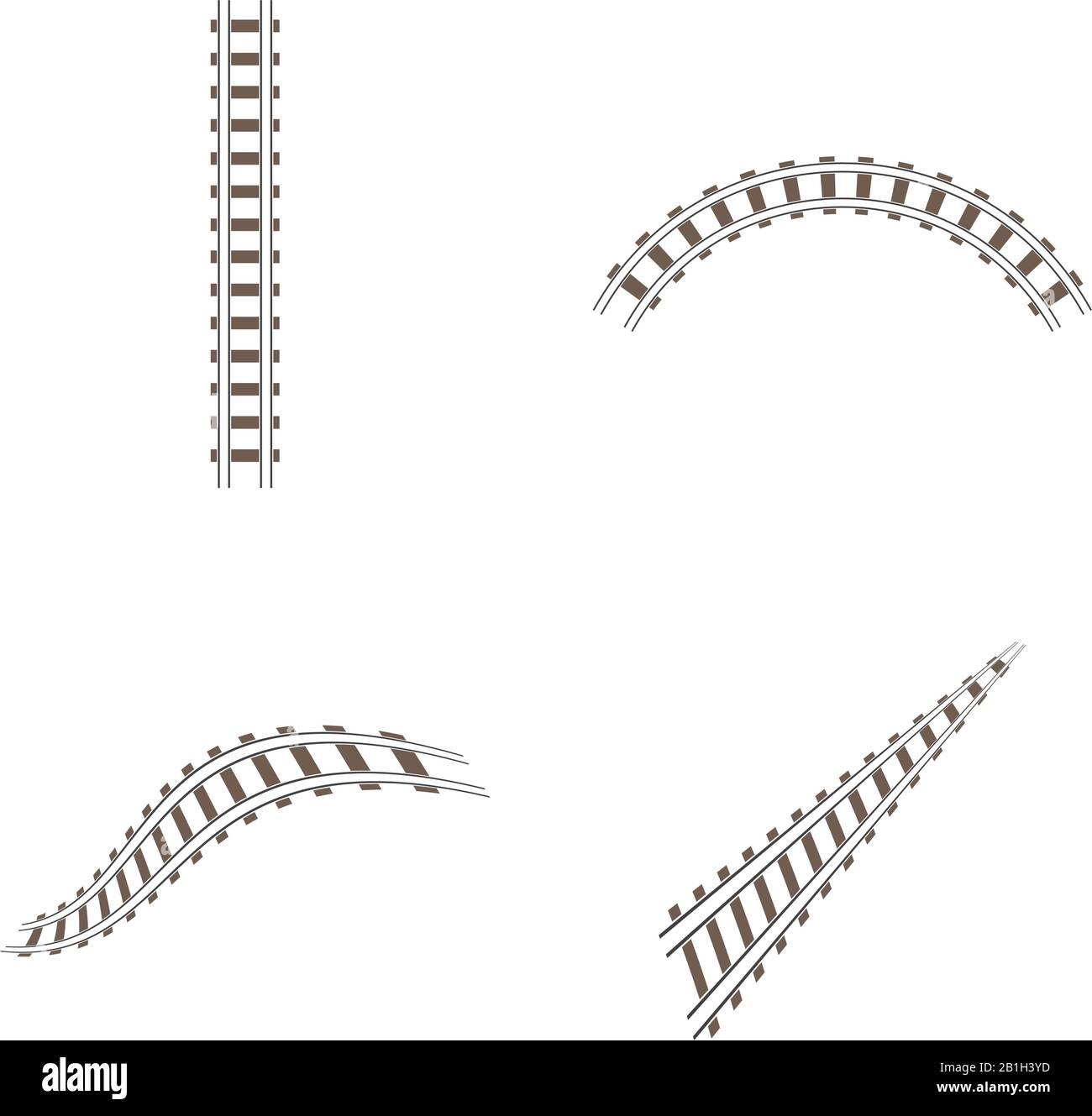 Curved Train Track Clipart