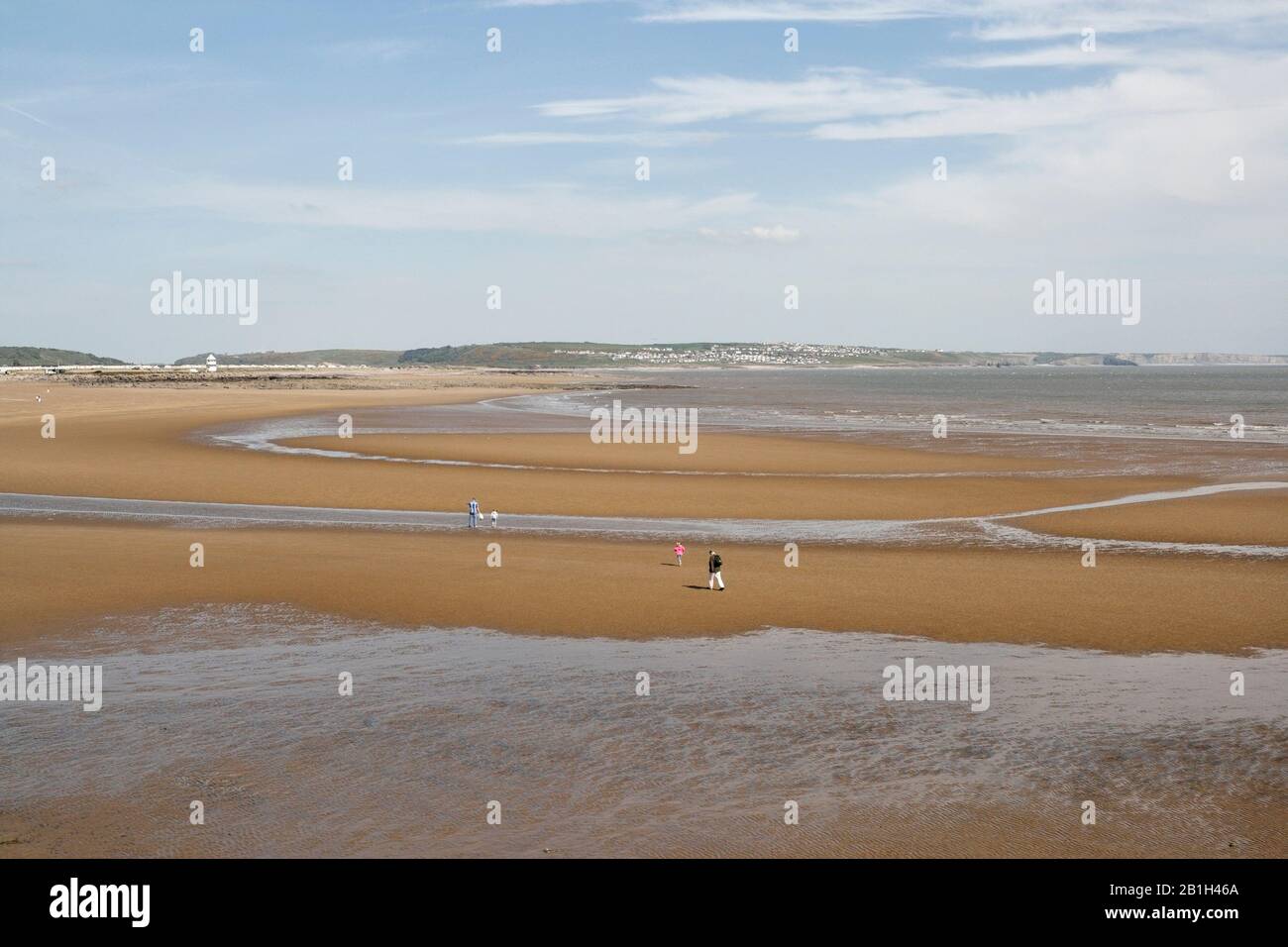 The seafront beach at Sandy Bay Porthcawl Wales UK, Coastal Welsh ...