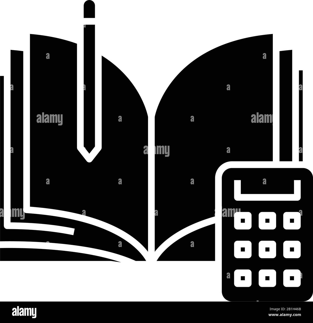 Accounting estimate black icon, concept illustration, vector flat ...