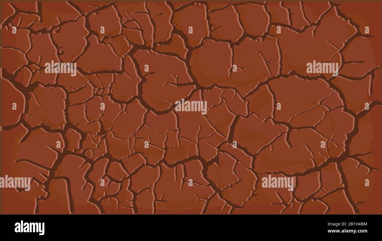 Cracked Red Brown and barren desert earth background banner caused by ...