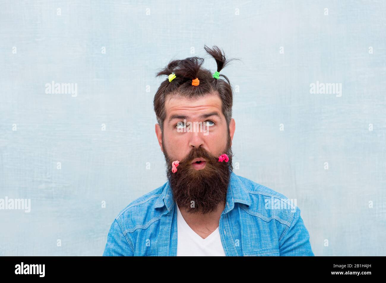 Masculine enough. Having fun party. Man adult bearded handsome hipster ...