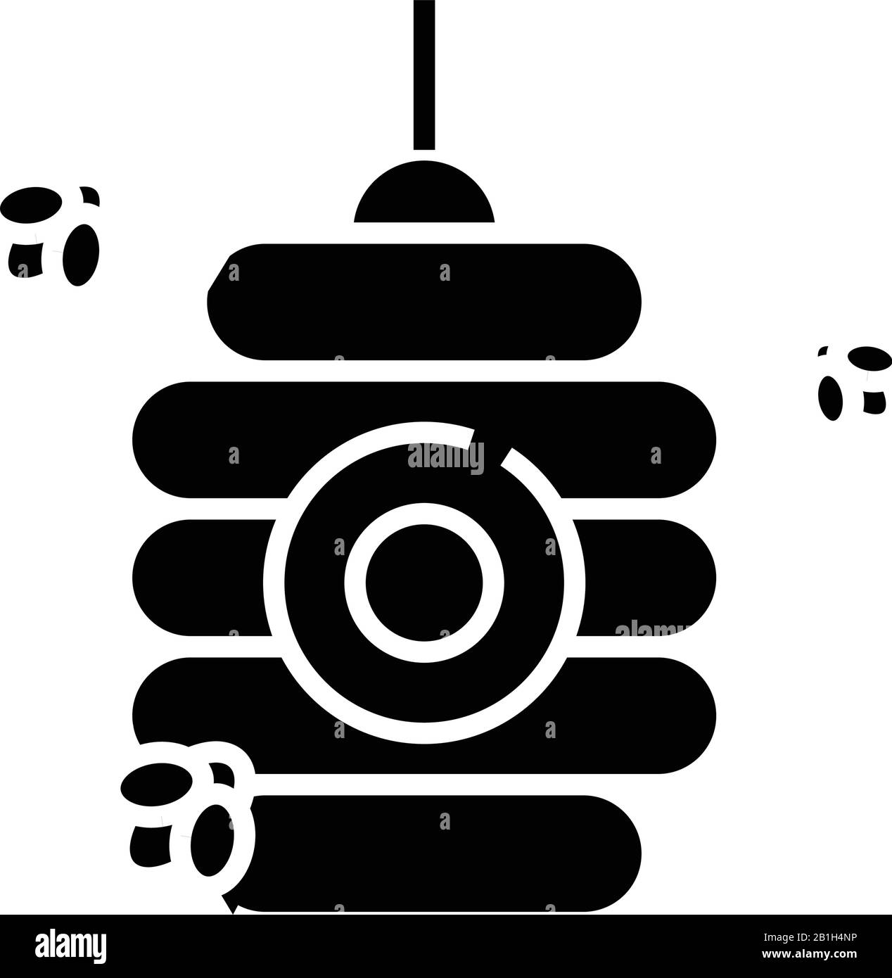 Bee house black icon, concept illustration, vector flat symbol, glyph ...