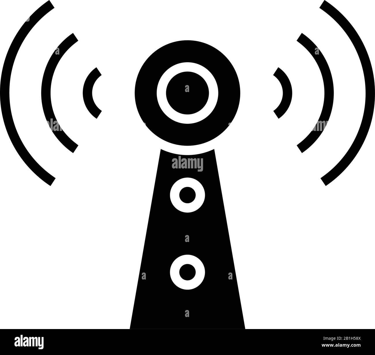 Alarms black icon, concept illustration, vector flat symbol, glyph sign ...