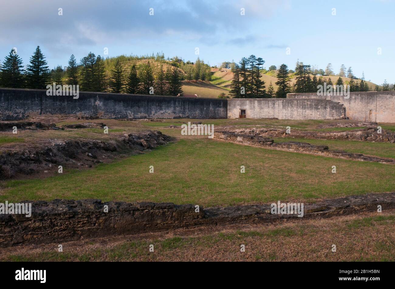 Ruins of the pentagonal New Gaol (1837-1846) at Kingston, Norfolk ...