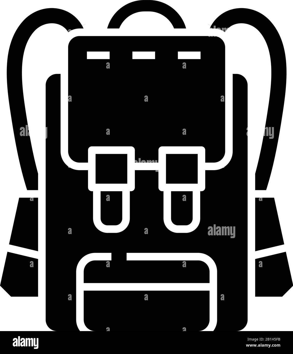 Backpack black icon, concept illustration, vector flat symbol, glyph ...
