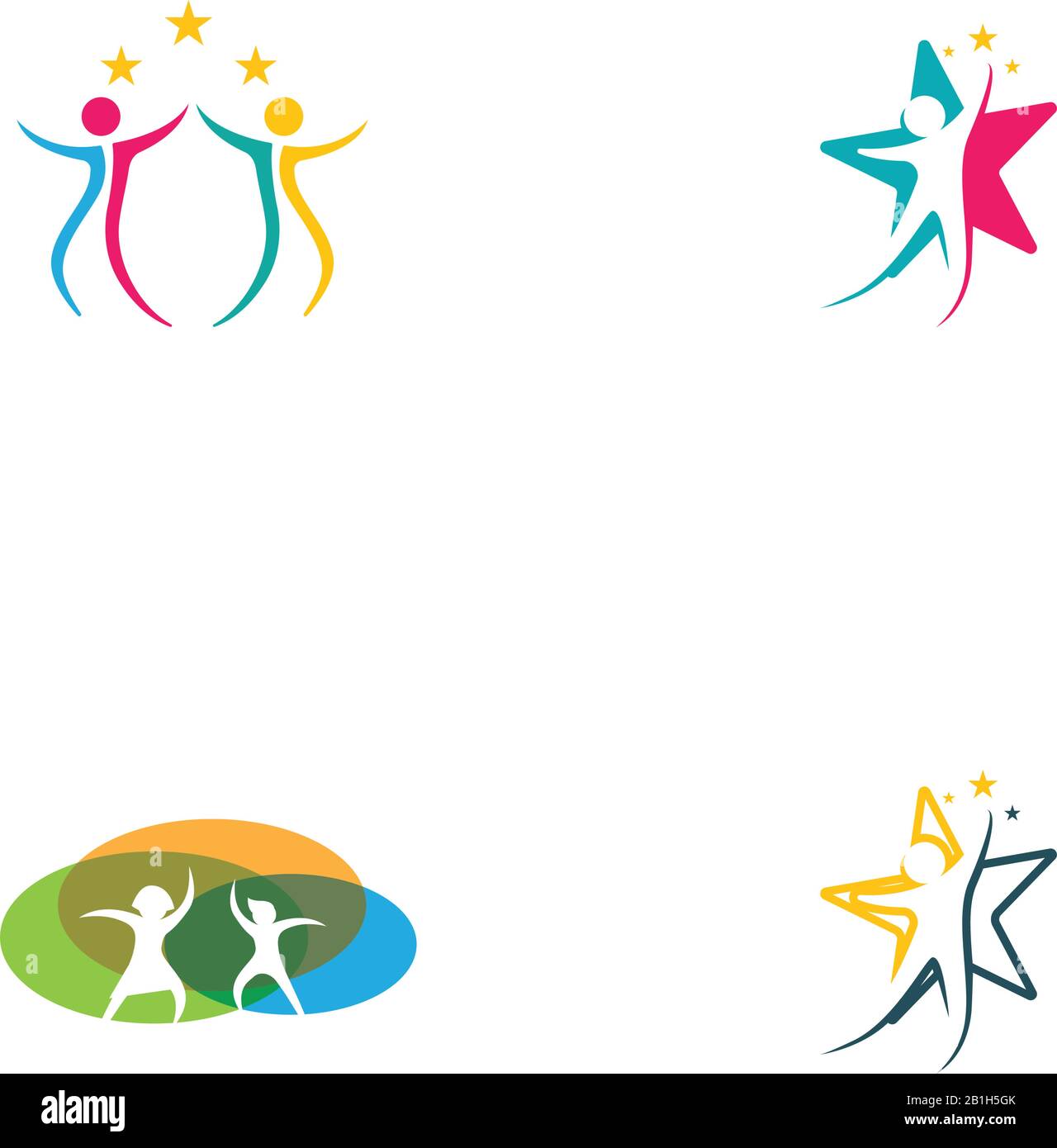 Fun and happy people logo sign illustration vector design Stock Vector ...