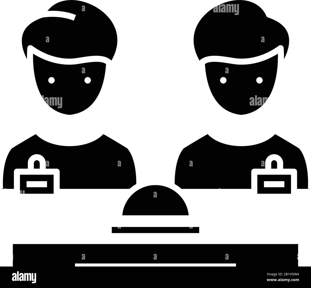 Blocking options black icon, concept illustration, vector flat symbol ...