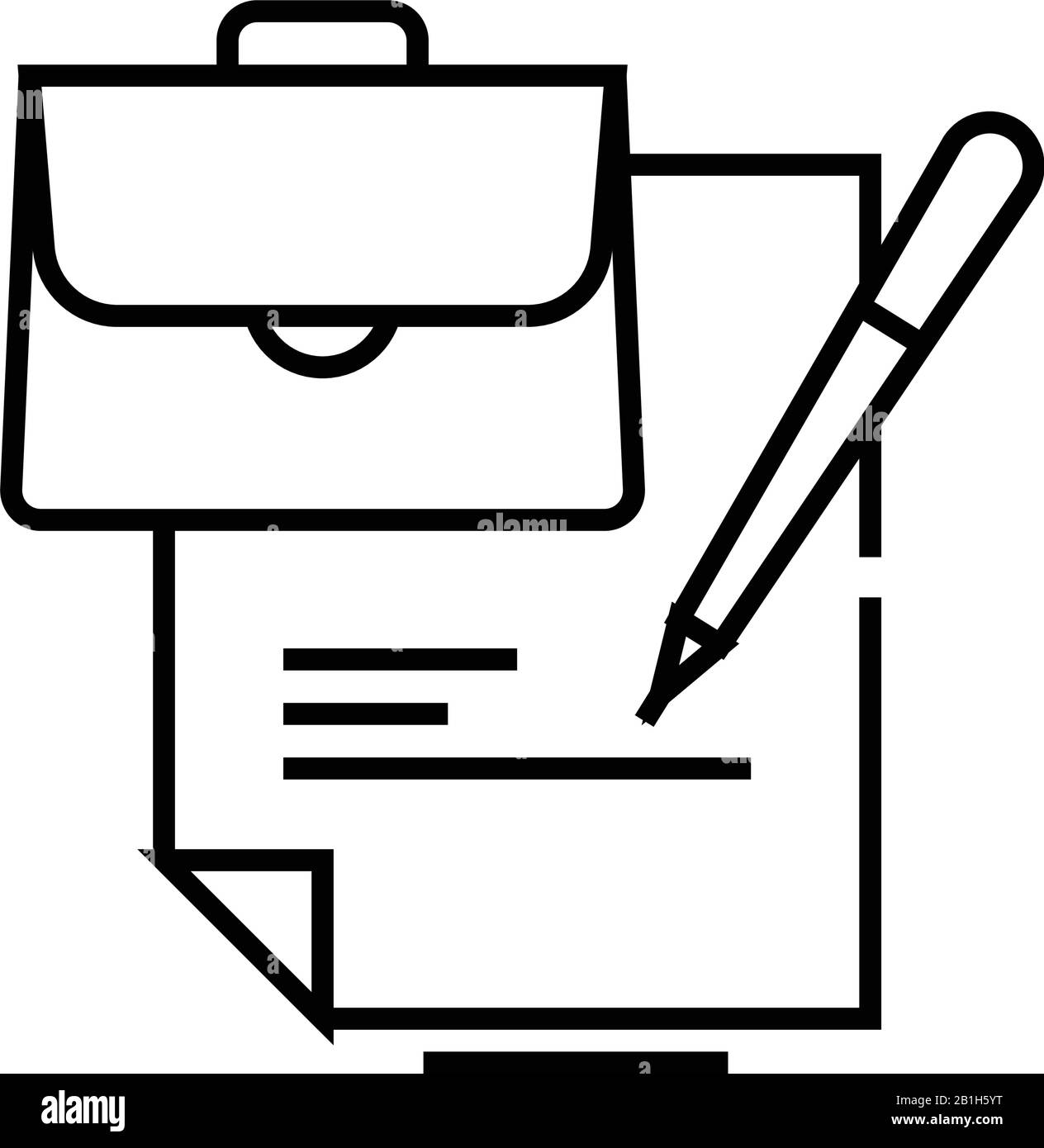 Editing documents line icon, concept sign, outline vector illustration ...