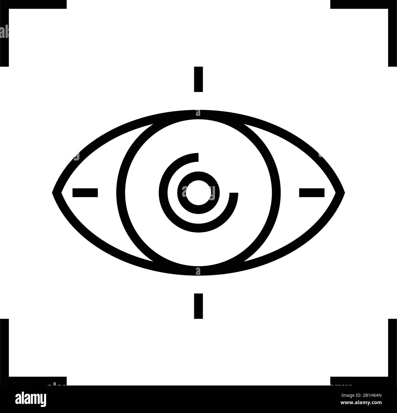 Following eye line icon, concept sign, outline vector illustration ...