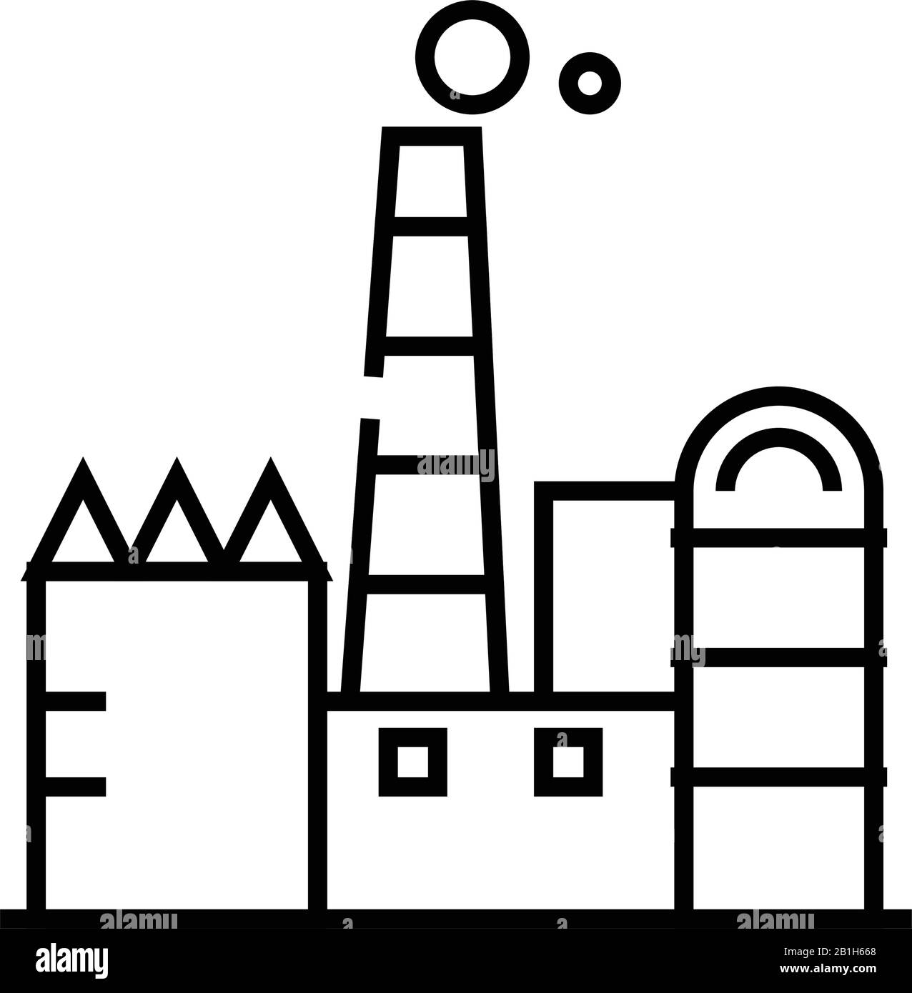 Factory line icon, concept sign, outline vector illustration, linear ...